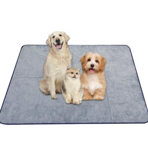 qeils washable pee pads for dogs 65"x48", reusable training pads non-slip puppy pads with fast absorbent, leakproof for whelping, incontinence, housebreaking, playpen, crate and kennel