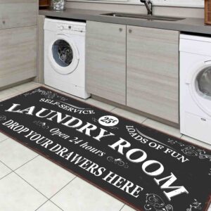 kuilepa farmhouse laundry room area rugs 20"x47" non slip waterproof laundry floor mat durable entrance rug area rug for kitchen floor laundry room bathroom hallway entryway area rugs