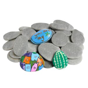 simetufy 15 pcs rocks for painting, river rocks to paint, 2"-3" flat painting rocks, smooth rocks for crafts, natural stones for diy, kindness rocks garden decoration