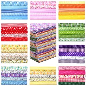 boyiee 50 pcs 10 x 10 inch cotton fabric squares flower fabric quilting squares flower pattern sewing fabric precut fabric bundles for quilting sewing project diy patchwork crafts