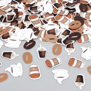 coffee confetti, 200pcs coffee cup coffee bean confetti, coffee themed bridal shower, baby shower, birthday party decorations, coffee table decorations for coffee bar coffee lovers