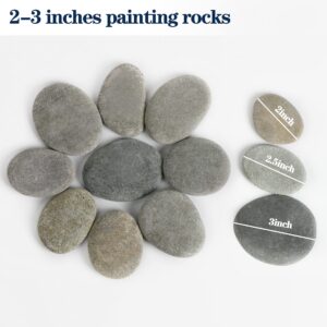 Simetufy 15 Pcs Rocks for Painting, River Rocks to Paint, 2"-3" Flat Painting Rocks, Smooth Rocks for Crafts, Natural Stones for DIY, Kindness Rocks Garden Decoration