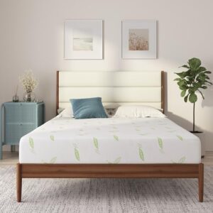 napqueen full mattress, 6 inch anula green tea memory foam mattress, full bed mattress in a box, certipur-us certified, medium firm, natural odor neutralizer, breathable soft fabric cover