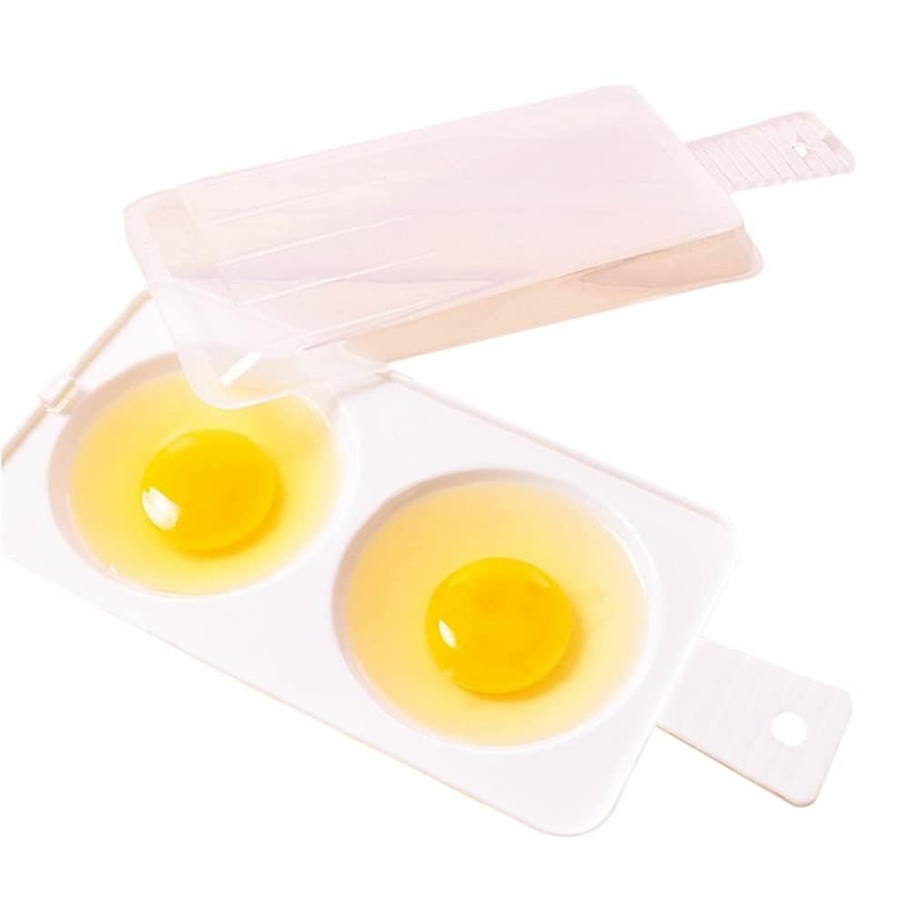 Microwave Oven Double Cup Egg Cooker, Egg Poacher Microwave Egg Cooker, Poached Egg Maker Microwave, Kitchen Cooking Gadgets