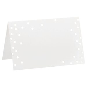 patikil tent place cards, 100pcs greeting cards 4.48 x 3.51inch favor decor foldable blank card for wedding party diy table name place cards silver tone point white