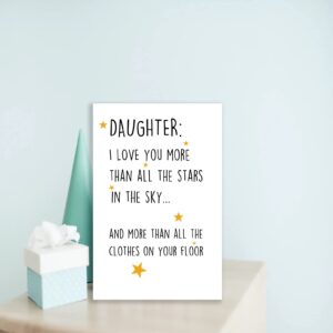 Inspirational Daughter Birthday Card, Humorous Birthday Gifts for Daughter Adult, Motivational Daughter Birthday Card from Mom Dad, I Love You More Than The Stars In The Sky