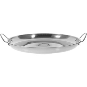 upkoch mexican style wok stainless steel comal para tacos concave frying pan nonstick cooking pan for tortillas, silver