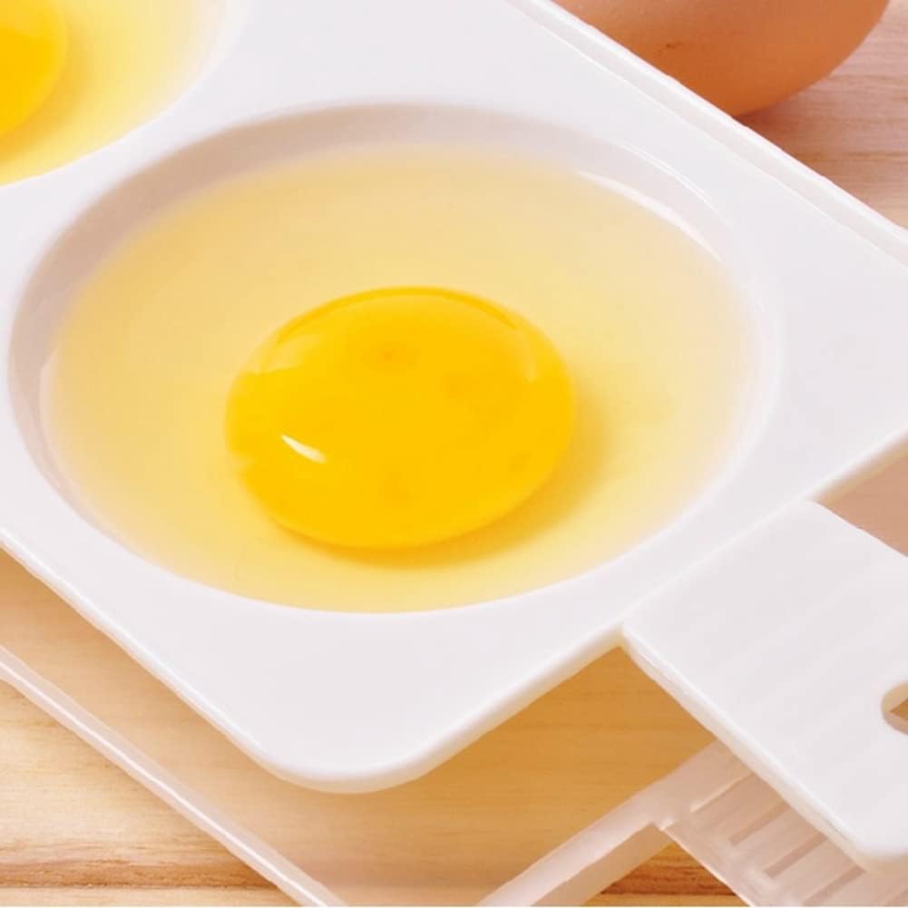 Microwave Oven Double Cup Egg Cooker, Egg Poacher Microwave Egg Cooker, Poached Egg Maker Microwave, Kitchen Cooking Gadgets