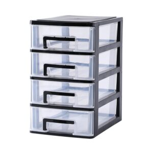 gatuida plastic storage drawers, clear desktop drawer storage cabinet storage case storage box multilayer sundries holder for home office