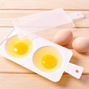 Microwave Oven Double Cup Egg Cooker, Egg Poacher Microwave Egg Cooker, Poached Egg Maker Microwave, Kitchen Cooking Gadgets