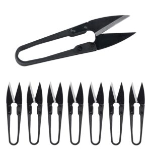 4 inch bonsai pruning scissors, bud and leaves trimmer yarn thread cutter snips trimming supplies, gardening clippers flower, thread snips, u-shaped sewing scissors, sewing scissors (8 pcs)