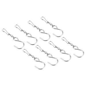 yokive 12 pcs swivel hooks clips, stainless steel 360 degree rotating s shape hook, great for lantern, ornament (black, 2.95-inch)