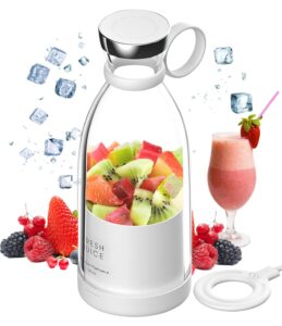 portable mini blender for fresh juice, smoothies, shakes, personal blender with rechargeable usb (white)