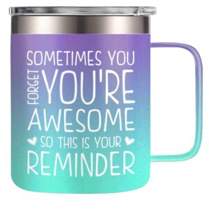 sandjest 14oz coffee mugs for women inspirational gifts for her insulated coffee mug with handle, travel coffee mug gift idea for birthday, mother's day