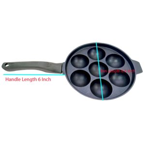 Generic Appam Pan Non Stick Pancake Mold Aluminium Ebelskiver Patra Appachatty Paniyaram Pan 7 Cavity Paniyarakkal Egg Pan Maker With Stainless Steel Lid