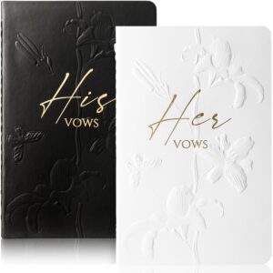 molekaus vow books,for wedding vow books wedding gift for bride and groom vows book his and hers with 28 pages-5.5 * 3.5 in wedding notebook with gilded font set of 2 （white and black）