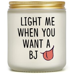 gifts for him - light me when you want a bj candle, funny birthday gifts for men naughty valentines day engagement anniversary christmas gifts for husband boyfriend fiance guy