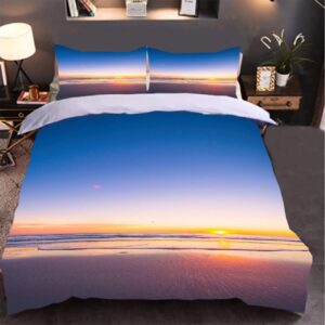 sunrise bedding duvet cover set queen size sunrise over idyllic deserted beach outer banks north carolina usa ultra soft breathable duvet cover farmhouse quilt cover with 2 pillow shams