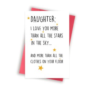 inspirational daughter birthday card, humorous birthday gifts for daughter adult, motivational daughter birthday card from mom dad, i love you more than the stars in the sky