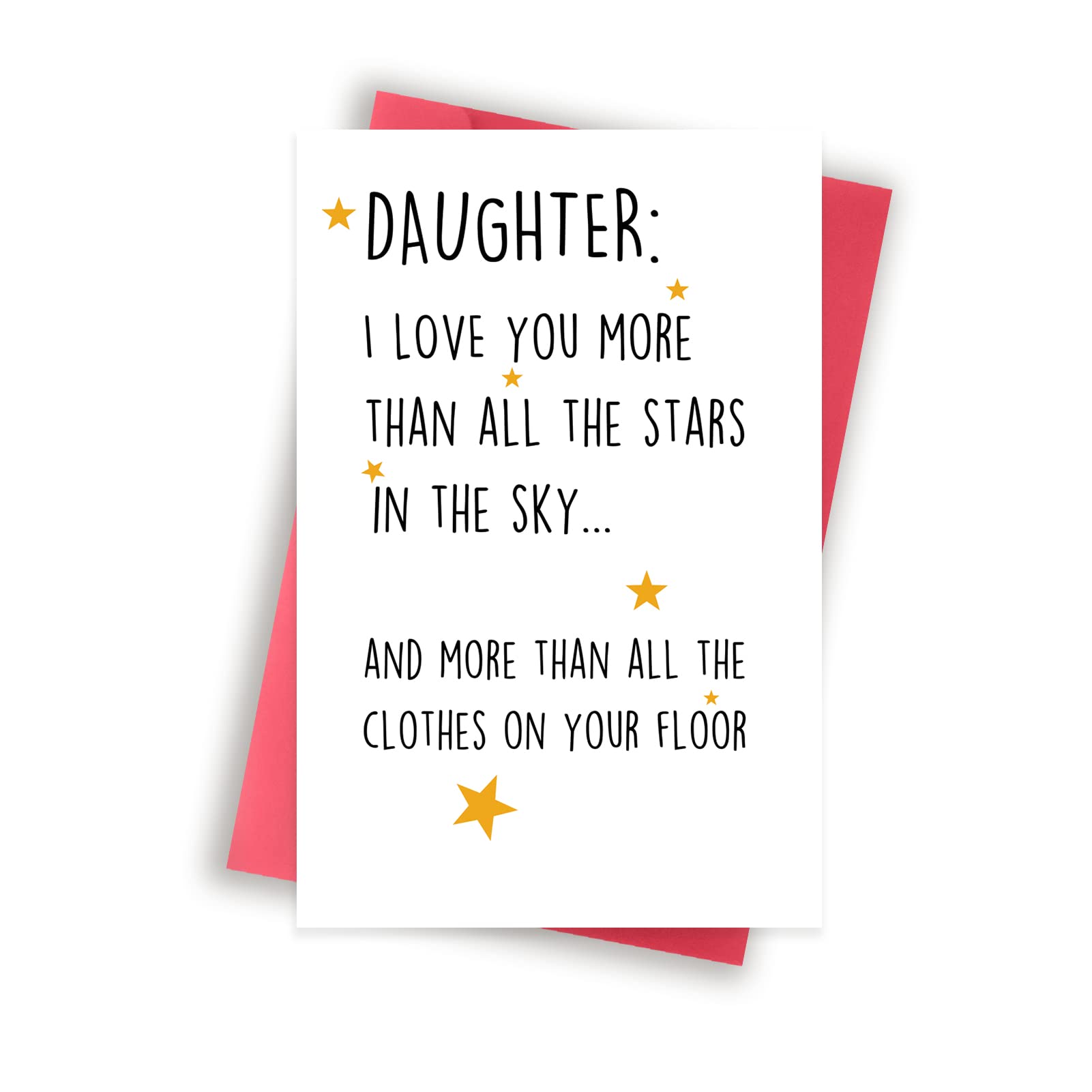 Inspirational Daughter Birthday Card, Humorous Birthday Gifts for Daughter Adult, Motivational Daughter Birthday Card from Mom Dad, I Love You More Than The Stars In The Sky