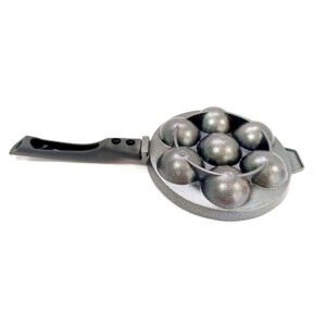 Generic Appam Pan Non Stick Pancake Mold Aluminium Ebelskiver Patra Appachatty Paniyaram Pan 7 Cavity Paniyarakkal Egg Pan Maker With Stainless Steel Lid