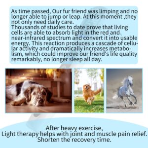 Pet Light Therapy Device, Help Dogs and Cats Suffer from, Аrthritis, Jоint Pain, Inflammation, and Wound Healing, Red Light and Near-infrared Light Dual Wavelengths, High Irradiance, 3 Treatment Modes