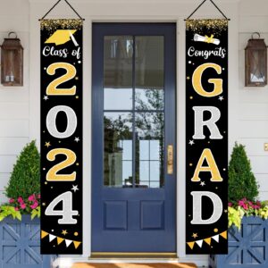 graduation decorations 2024 grad banner porch door sign welcome banner for indoor outdoor wall indoor outdoor graduation decorations class of 2024