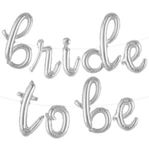 katchon, silver bride to be balloons script - 16 inch | bride to be sign for bachelorette party decorations | bride balloons, bridal shower decorations | bride to be decorations, bachelorette party