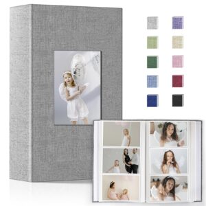 popotop photo album 4x6-300 photos linen cover photo books with 300 horizontal pockets,slip-in picture albums for family wedding anniversary baby vacation pictures