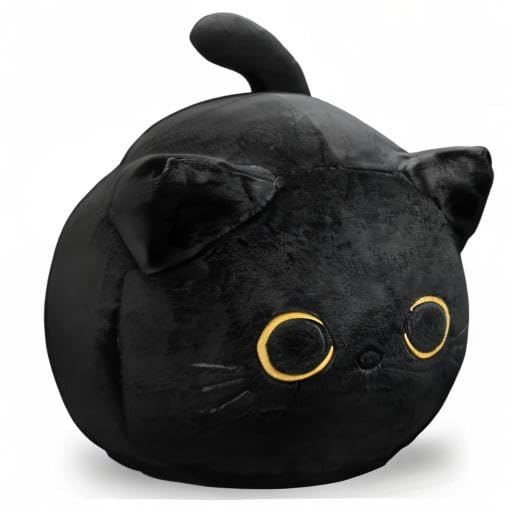 CHNBF Soft Black Cat Plush Toy Pillow - Stuffed Animal for Kids, Boys & Girls Gifts