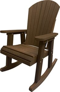 duraweather poly® adirondack porch rocker (brazilian walnut (wood grain))