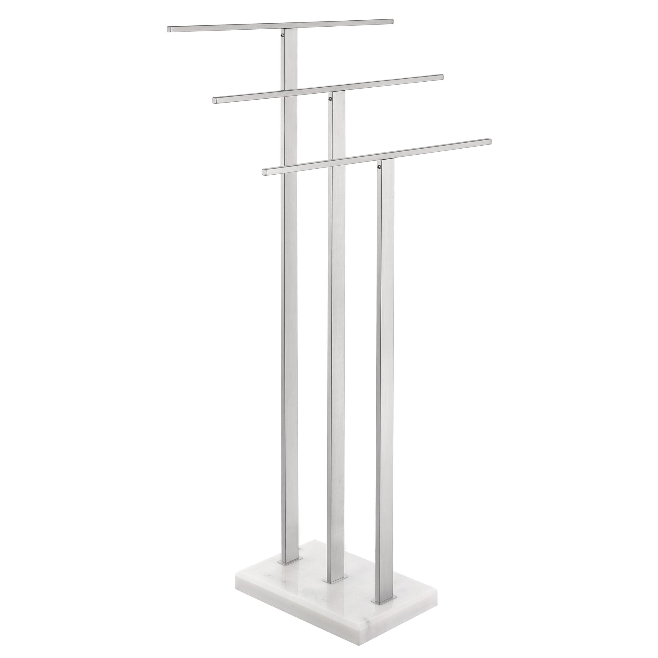 KES Standing Towel Rack 3-Tier with Heavy Marble Base, Free Standing Towel Racks for Bathroom Floor, SUS304 Stainless Steel Brushed Finish, BTH217S3-2