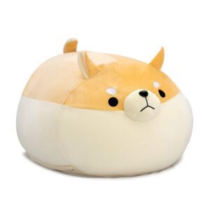 stuffed animal storage bean bag chair cover for kids yellow dog shiba inu bean bag chair for girls xx-large size toy organizer cover only without filling