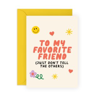 central 23 friend birthday cards for women men - 'my favorite friend' - bestfriend card - comes with fun stickers - made in uk