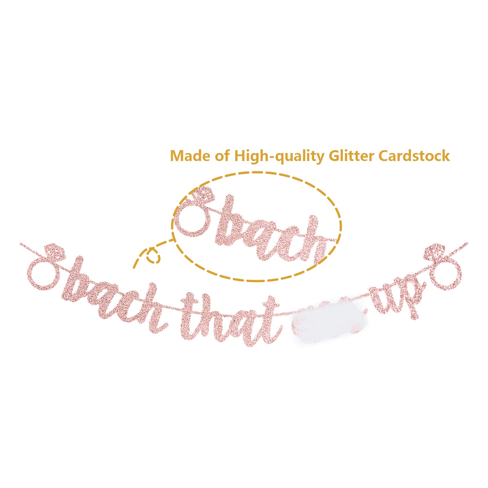 Bachelorette Party Decorations, Glitter Rose Gold Bach That Ass Up Banner, Pink Bridal Shower Decor, Funny Bachelorette Party Supplies Hen Party Shinny Wedding Photo Backdrops (Rose Gold)