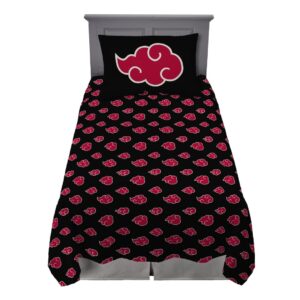 franco naruto akatsuki anime bedding super soft microfiber twin xl sheet set, (official licensed naruto product)