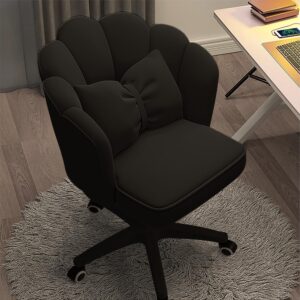 home office desk butterfly chair with mid-back upholstered modern tufted computer task chair swivel height adjustable velvet accent chair………