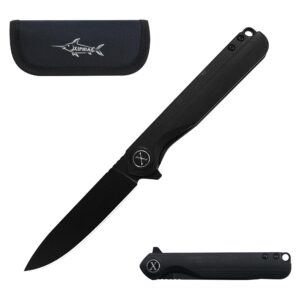 xiphias flipper folding pocket knife, d2 blade g10 handle xbj2201 (black)