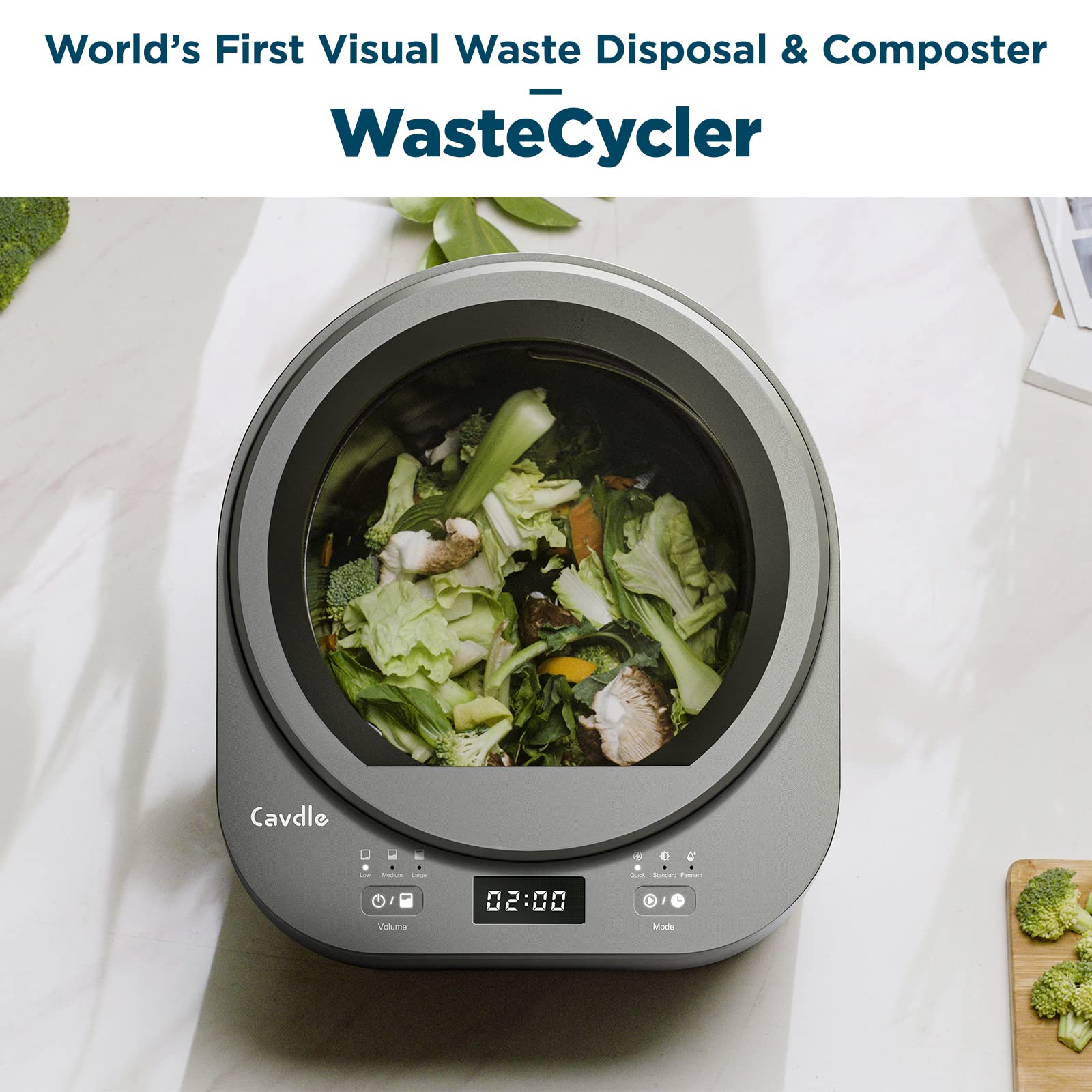 Electric Compost Bin Kitchen, Smart Kitchen Waste Composter, Food Composter Indoor/Outdoor, Food Cycler with 3L Capacity, Compost Machine for Apartment Countertop, Optimized Version V2