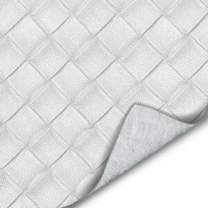 vvivid artifical marine leather embossed lattice weave vinyl (white, 5ft x 54”)