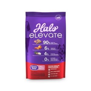 halo elevate dry dog food, grain free red meat recipe, small breed, 3.5lb