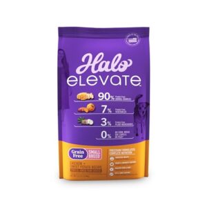 halo elevate dry dog food, grain free chicken recipe, small breed, 3.5lb