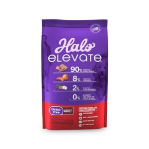 halo elevate dry dog food, grain free red meat recipe, 3.5lb