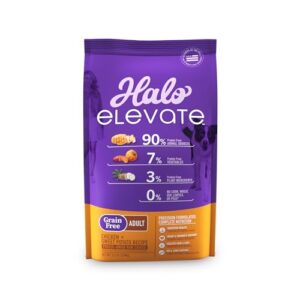 halo elevate dry dog food, grain free chicken recipe, 3.5lb