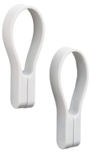 zone denmark loop towel clip - magnetic towel hanger - keeping your towels secure and your bathroom organized. the perfect style and functionality for a neat and tidy bathroom décor. (pack of 2)