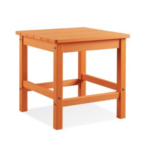 psilvam oversized outdoor side table, 19.68" poly lumber adirondack side table, weather resistant patio side table for poolside, garden and front porch (orange)