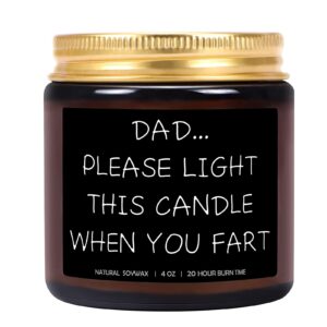 funny gifts candles for dad, father's day gift candle birthday present for daddy step dad father in law sandalwood scented (4 oz)