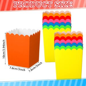 ramede 48 Pcs Mini Neon Popcorn Boxes Neon Glow Party Popcorn Box Neon Popcorn Holder Reusable Mini Paper Popcorn Box Cardboard Popcorn Container for Movie Snacks Theater Birthday Neon Party Supplies