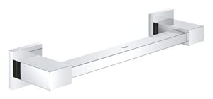 grohe start cube grip bar – bathroom wall mounted bathtub or shower handle (metal material, concealed fastening, including screws and dowels, durable sparkling sheen), size 354 mm, chrome, 41094000