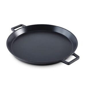 dash zakarian 13" nonstick cast iron frying pan, dual handle skillet with titanium ceramic coating, black